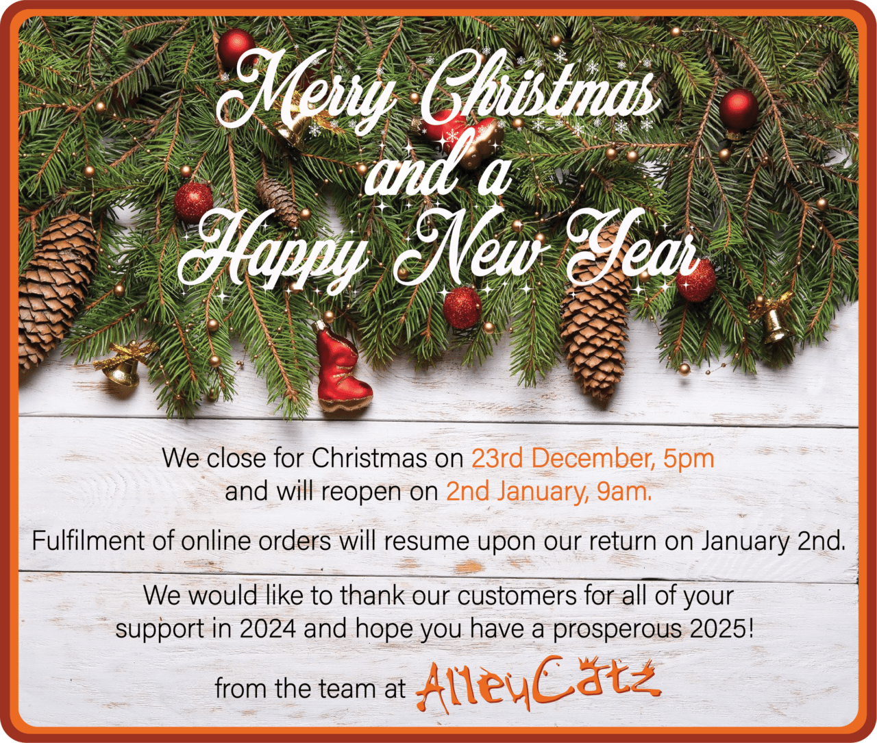 AlleyCatz Christmas 2024 Opening and Closing Hours | Notre Dame School